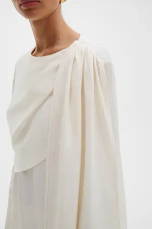 MALINA Melandy Draped Cape Blouse