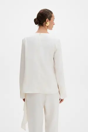 MALINA Melandy Draped Cape Blouse