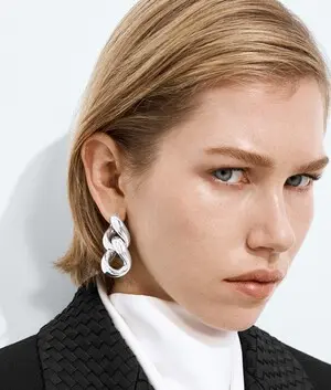 Bottega Veneta Prisma Chain Earrings - Silver