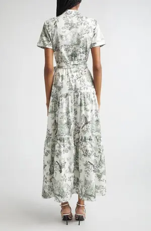 Alice + Olivia Lucy Toile Print Maxi Shirtdress