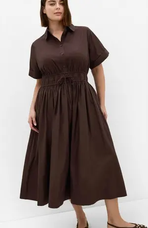 City Chic Lana Shirtdress - Chocolate
