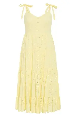 City Chic Allegra Eyelet Lace Midi Sundress