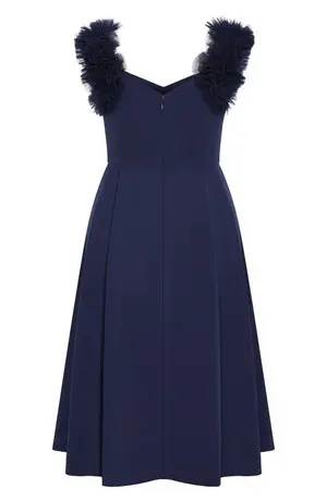 City Chic Roselyn Fit & Flare Cocktail Dress - Navy
