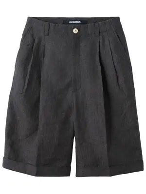 Jacquemus Le Short Pastro Linen Shorts - Grey