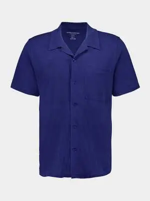 Majestic Filatures Linen Short Sleeve Shirt - Blue