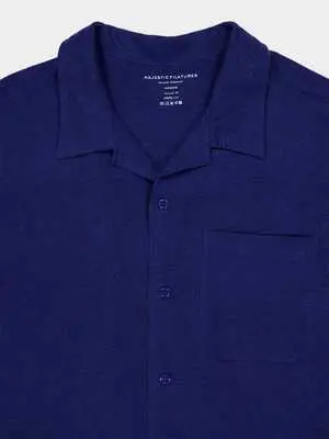 Majestic Filatures Linen Short Sleeve Shirt - Blue