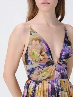 Zimmermann Floral Print Silk And Linen Mini Dress - Blue