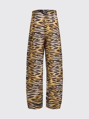 Pinko Wide Leg Trousers With Tiger Print - Black