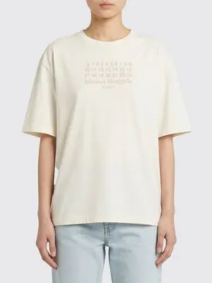 MAISON MARGIELA Cotton T-shirt With Numeric Logo - White