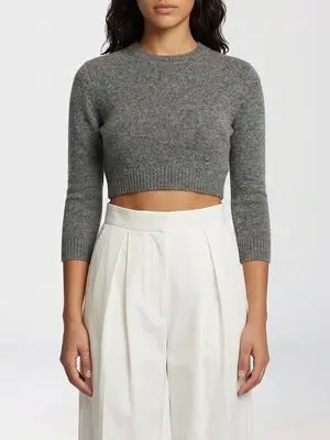 JIL SANDER Cropped Ribbed Sweater - Grey