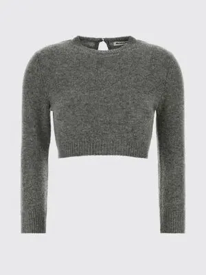 JIL SANDER Cropped Ribbed Sweater - Grey