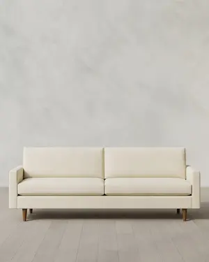 Quince Atlas Midcentury Sofa In Performance Velvet Ivory