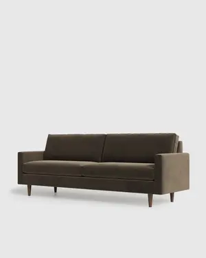 Quince Atlas Midcentury Sofa In Performance Velvet - Java