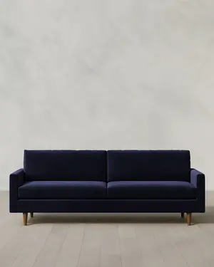 Quince Atlas Midcentury Sofa In Performance Velvet Midnight