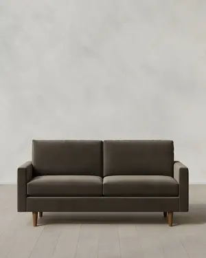 Quince Atlas Midcentury Sofa In Performance Velvet Sable