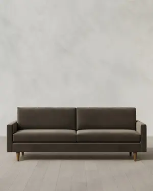 Quince Atlas Midcentury Sofa In Performance Velvet Sable