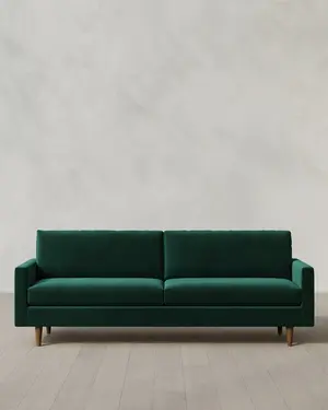 Quince Atlas Midcentury Sofa In Performance Velvet Spruce