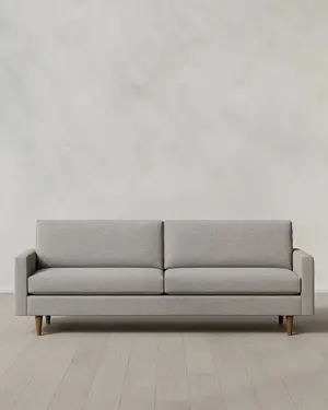 Quince Atlas Midcentury Sofa In Performance Basketweave - Fog