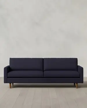 Quince Atlas Midcentury Sofa In Performance Basketweave Navy