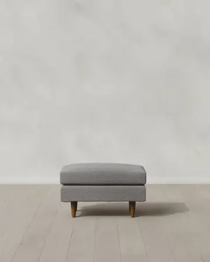 Quince Atlas Midcentury Ottoman In Performance Basketweave Ash