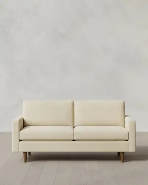 Quince Atlas Midcentury Sofa In Performance Chenille Linen Blend - Eggshell