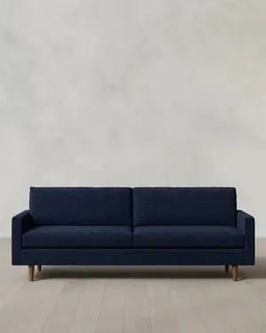 Quince Atlas Midcentury Sofa In Performance Chenille Linen Blend Ink