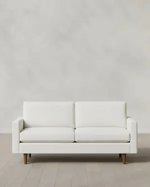 Quince Atlas Midcentury Sofa In Performance Chenille Linen Blend - Marshmallow