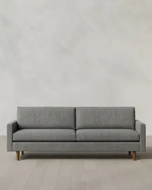 Quince Atlas Midcentury Sofa In Performance Chenille Linen Blend Slate