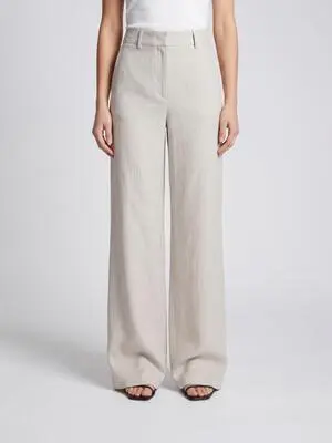 Giorgio Armani Wide Leg Linen Trousers - Grey