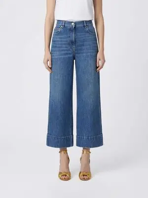 Valentino Garavani Cropped Cotton Denim Jeans