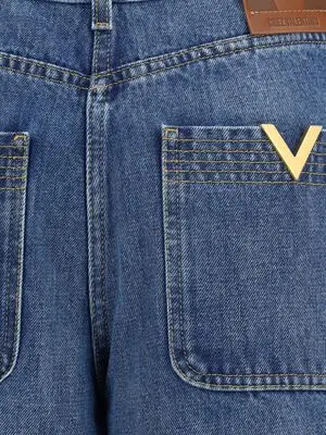 Valentino Garavani Cropped Cotton Denim Jeans