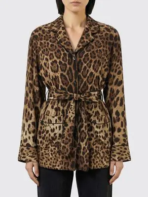 Dolce & Gabbana Leopard Print Belted Shirt - Brown