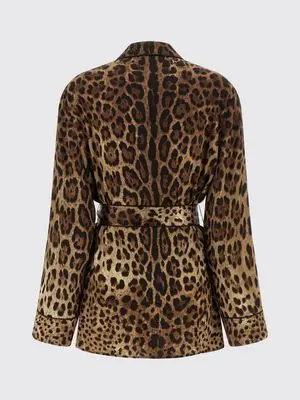 Dolce & Gabbana Leopard Print Belted Shirt - Brown