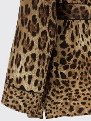 Dolce & Gabbana Leopard Print Belted Shirt - Brown