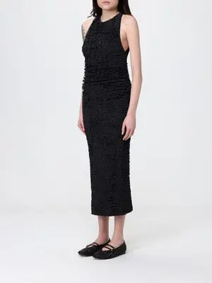 Max Mara Viscose Midi Dress With Ruffles And Embroidery