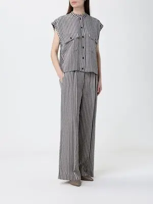 TELA Striped Viscose Blend Palazzo Pants