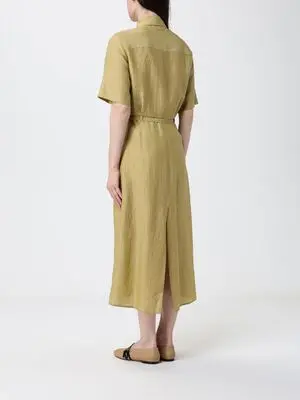 TELA Linen Blend Midi Chemisier Dress - Green