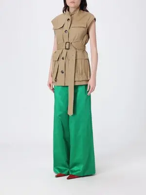 Dries Van Noten Sleeveless Cotton Vest With Belt - Brown