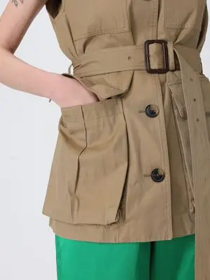 Dries Van Noten Sleeveless Cotton Vest With Belt - Brown