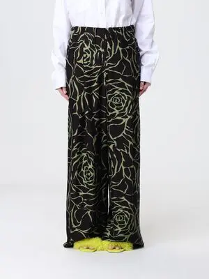 Dries Van Noten Floral Print Viscose Palazzo Trousers