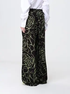 Dries Van Noten Floral Print Viscose Palazzo Trousers