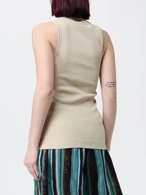 Pinko Ribbed Tank Top With Graphic Print - Brown