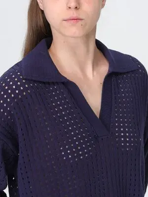 KANGRA Knitted Polo Sweater - Blue