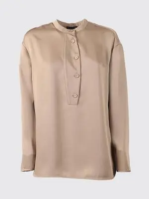 Emporio Armani Mandarin Collar Long Sleeve Shirt - Beige