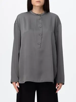 Emporio Armani Long Sleeve Crepe Shirt - Grey