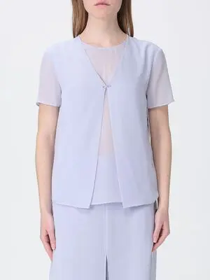 Emporio Armani Draped Sheer Top - Lilac
