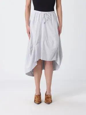 VIVIENNE WESTWOOD Asymmetrical Striped Cotton Skirt