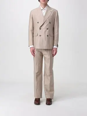 Tagliatore Double-breasted Linen Blend Suit - Sand
