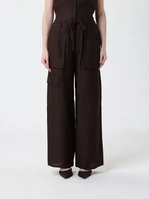 TELA Linen Blend Cargo Trousers - Brown