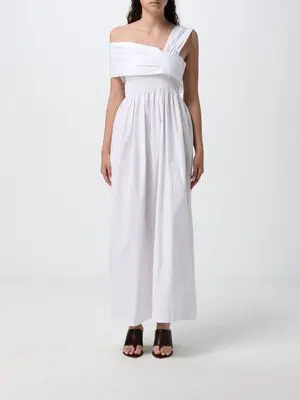 TELA Asymmetrical Draped Maxi Dress - White